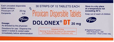 Dolonex DT 20 MG Tablet: Uses, Side Effects, Price, Dosage